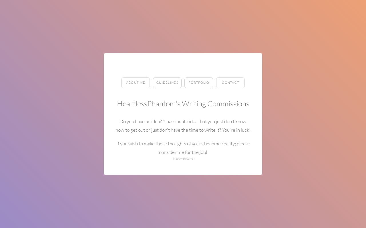 HeartlessPhantom's Writing Commissions